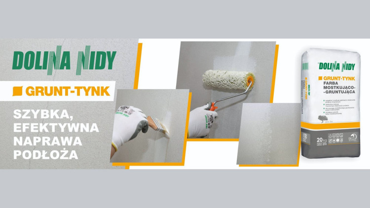Naprawa tynku bez kucia. GRUNT-TYNK Dolina Nidy